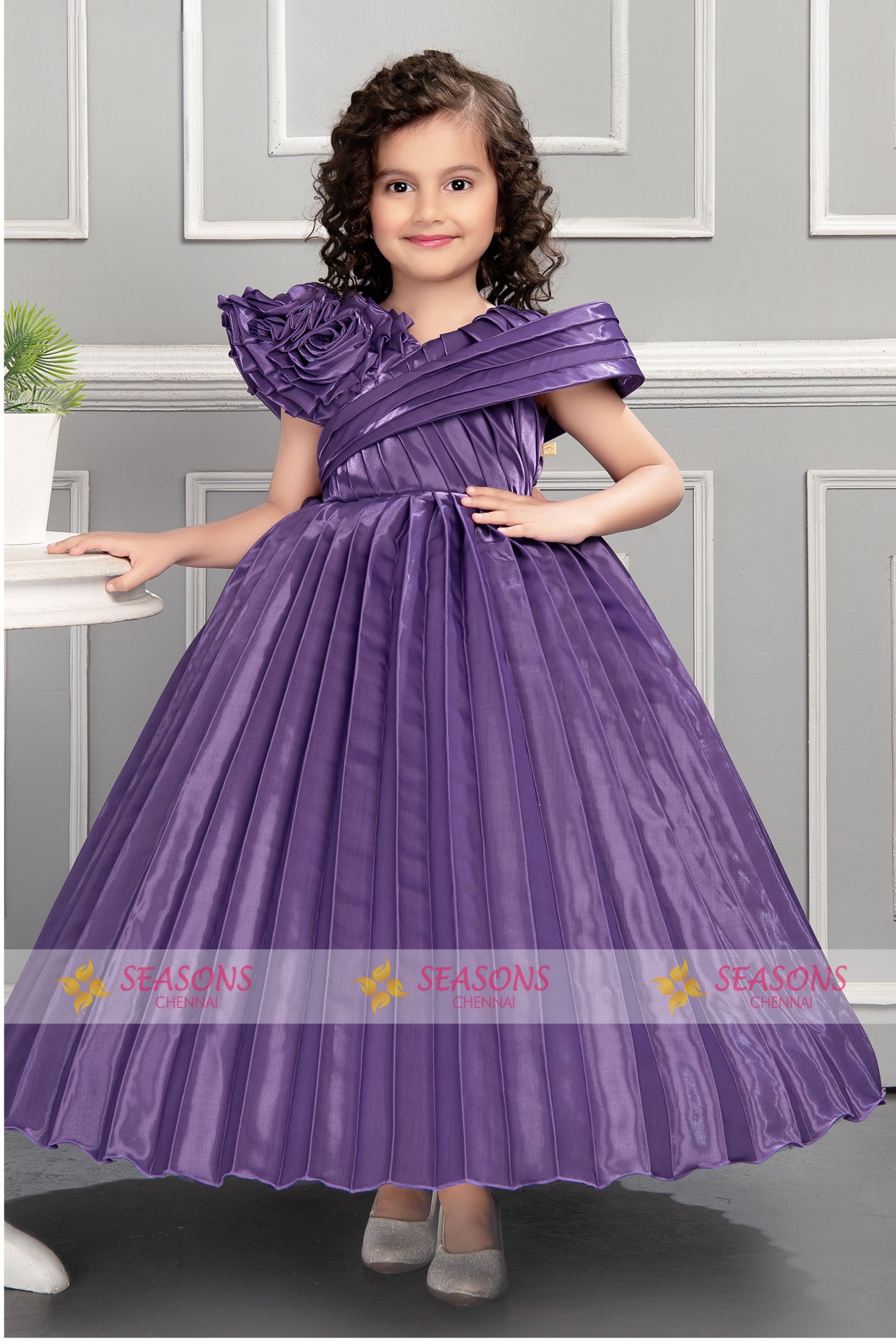 Lavender Long Party Frock for Girls – Seasons Chennai