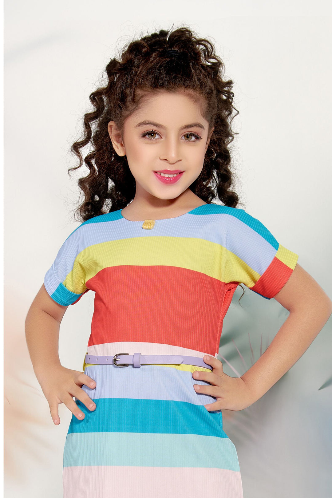 Multicolor Short Frock for Girls with Belt – Seasons Chennai