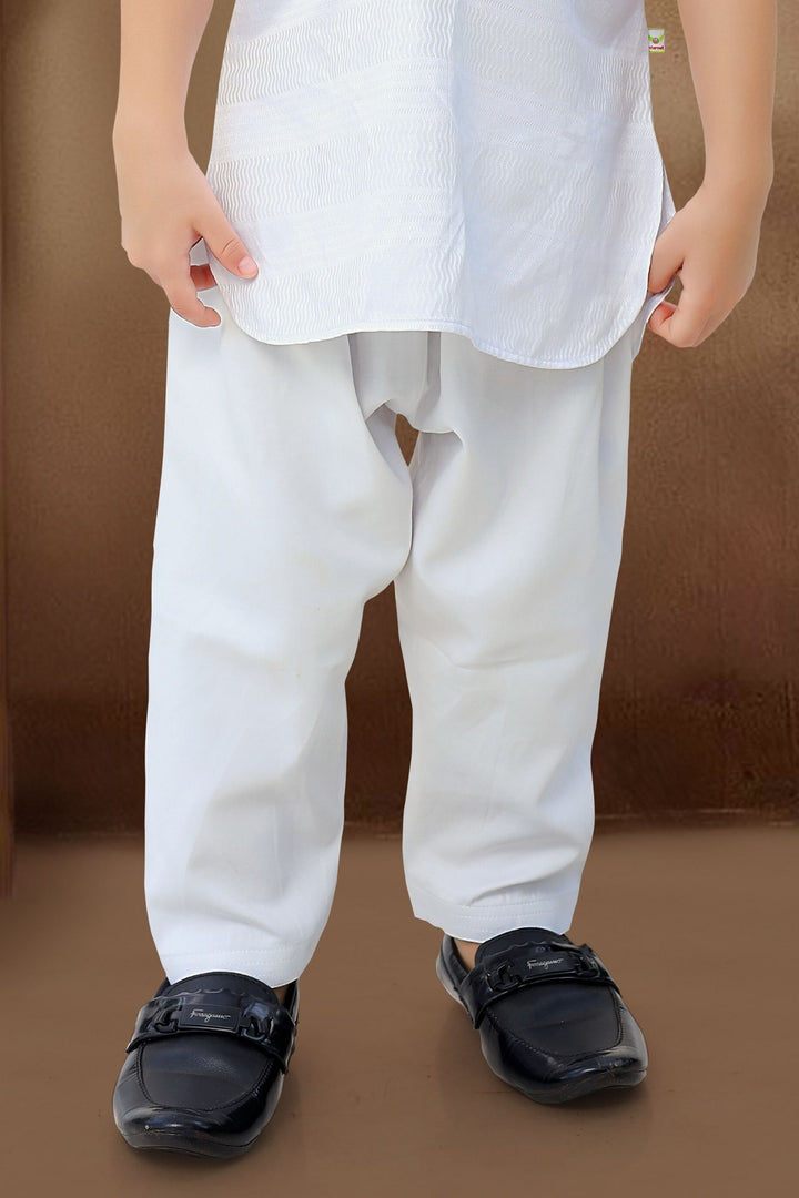 White Pathani Suit Set for Boys – Seasons Chennai